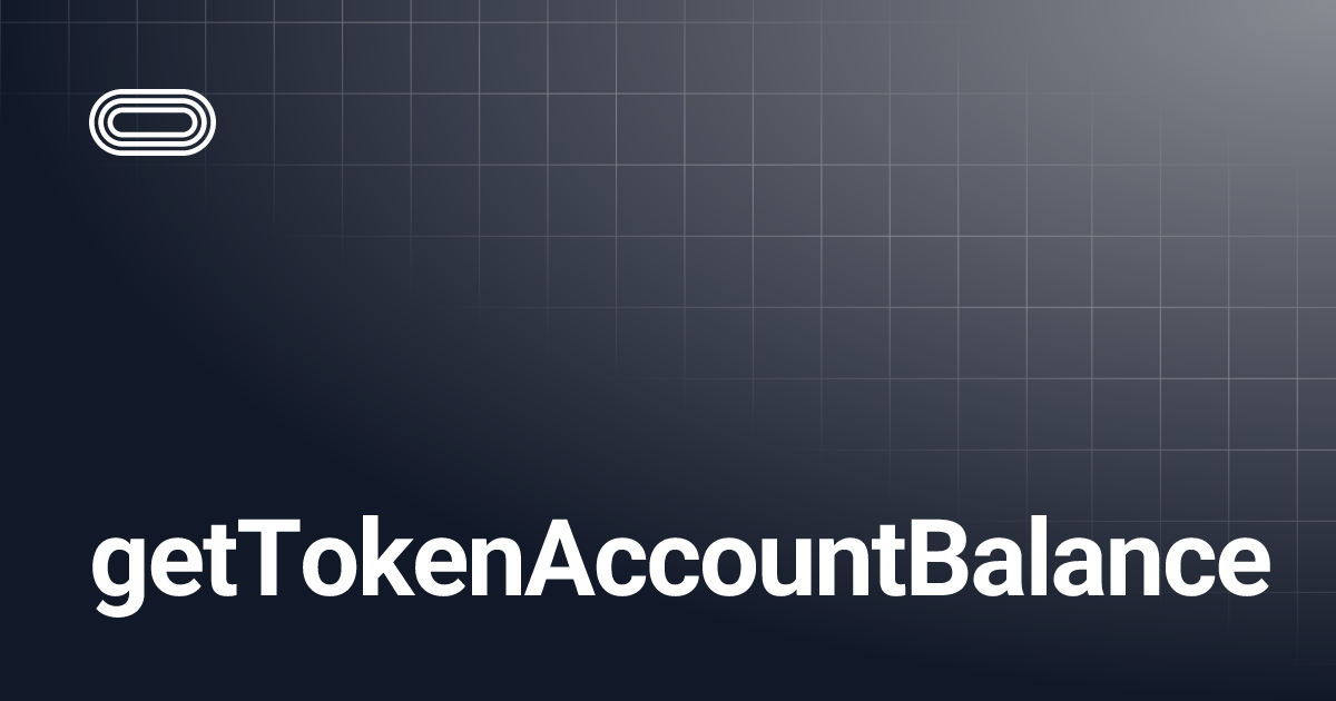 getTokenAccountBalance | Validation Cloud