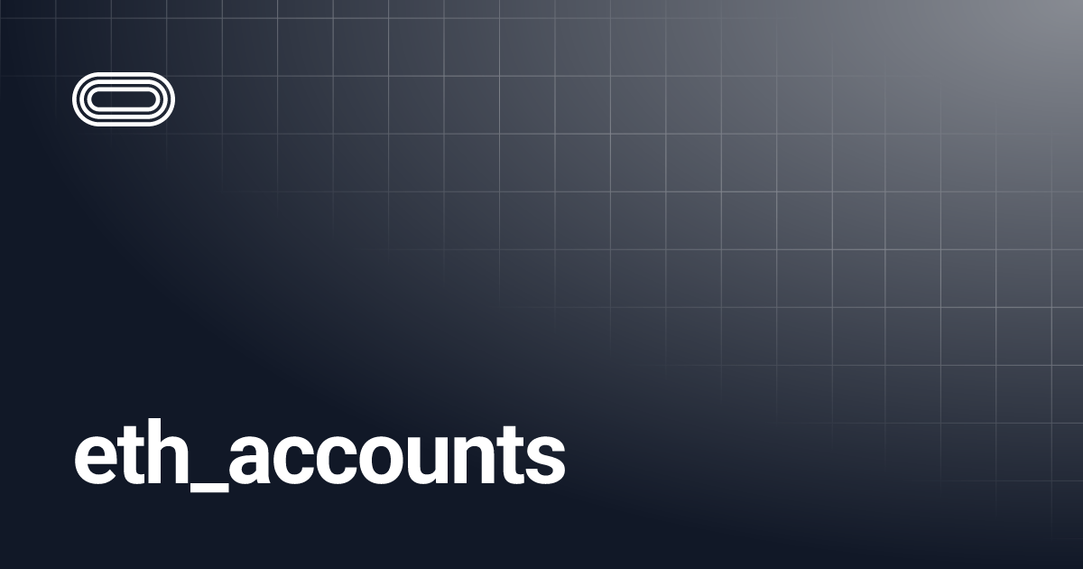 eth_accounts | Validation Cloud