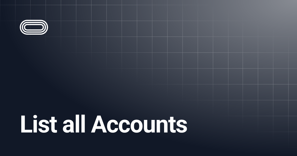List all Accounts | Validation Cloud